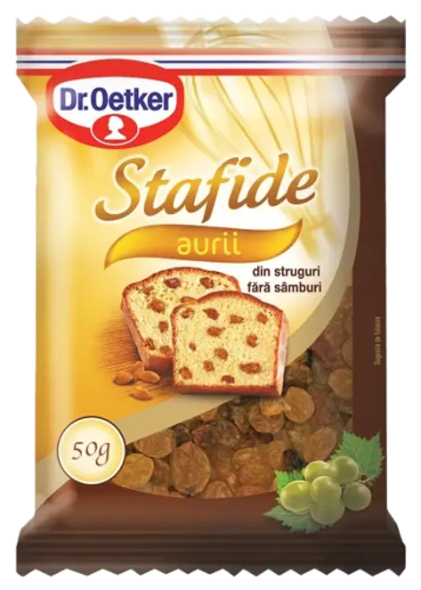 Stafide aurii 50g - Nucă de cocos și stafide | Dr. Oetker